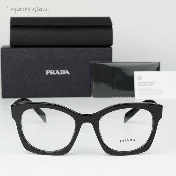 Prada | Accessories | Brand New Prada Pra5v 6k1o1 Black Women Cat Eye ...